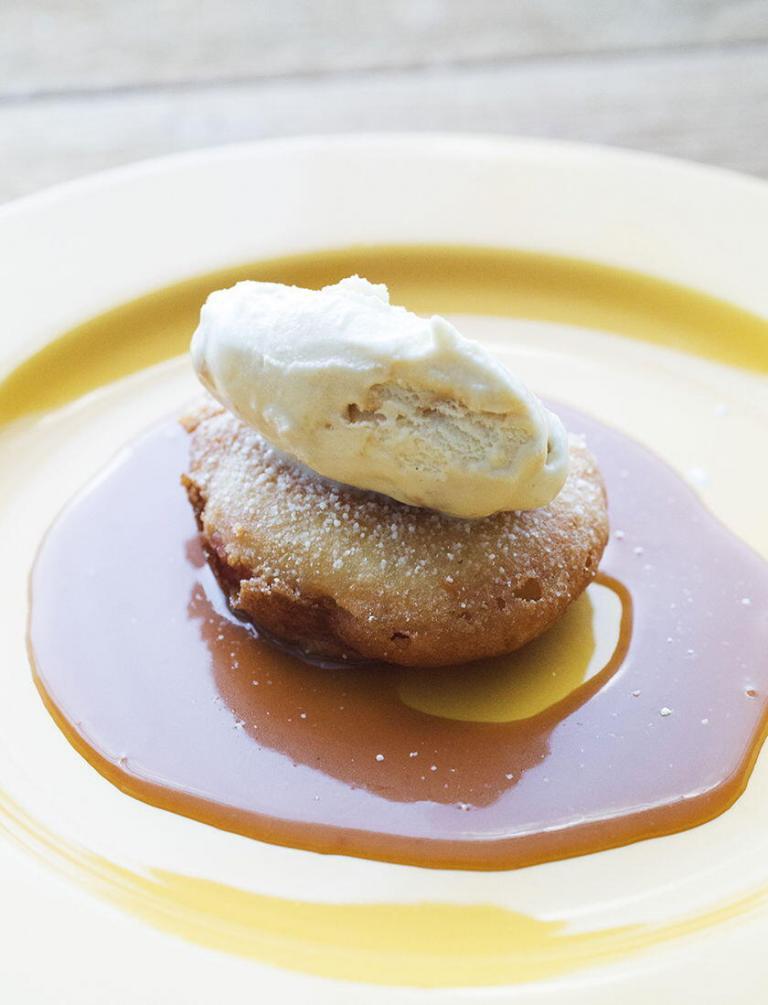 Homemade Apple Beignet with Caramel Ice Cream Recipe - Perfectly Provence