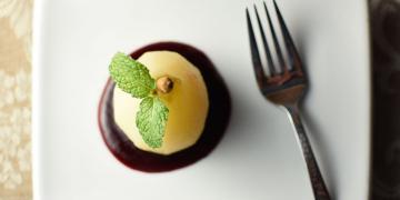 Stuffed Poached Pears with Berry Purée - Perfectly Provence