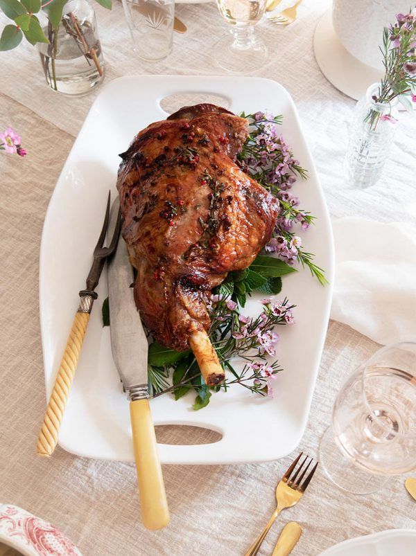 Roasted Leg of Lamb with Rosé Glaze - Perfectly Provence