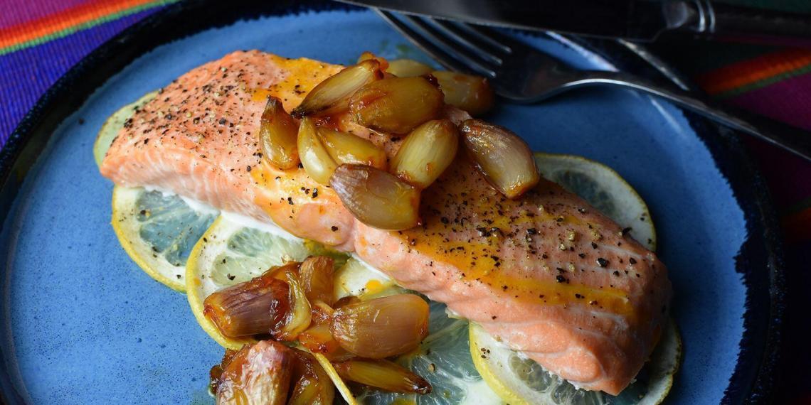 Market-Inspired Salmon with Onion Compote - Perfectly Provence