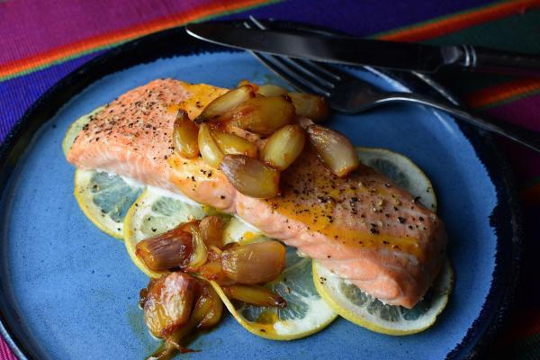 Market-Inspired Salmon with Onion Compote - Perfectly Provence
