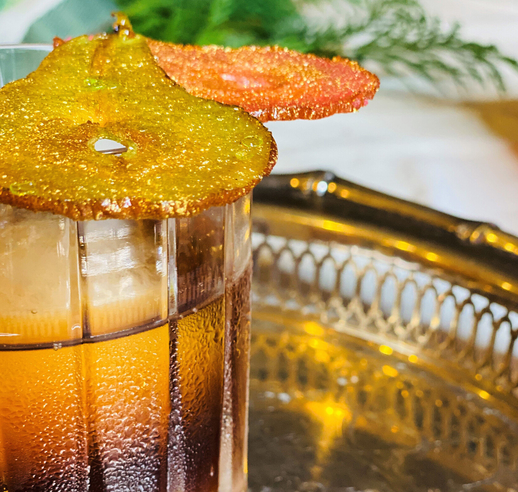 Valentines Cocktail and Festive Stained Glass Pear Slices - Perfectly ...