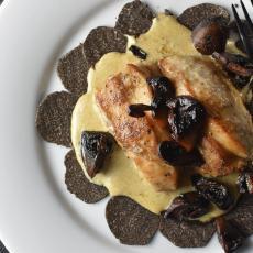 Chicken with Black Truffles and a Mushroom Cream Sauce - Perfectly Provence