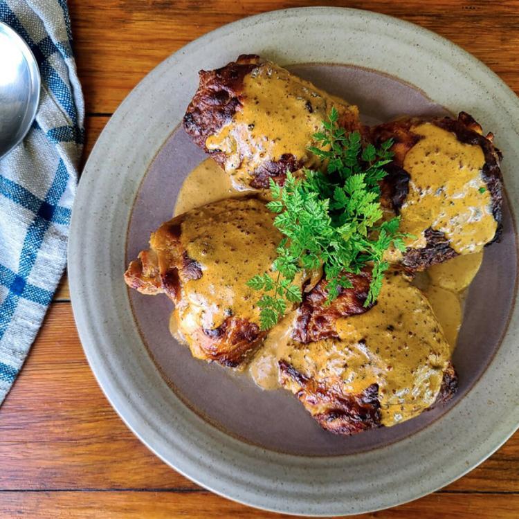 Classic French Recipe Baked Rabbit with Mustard Cream - Perfectly Provence