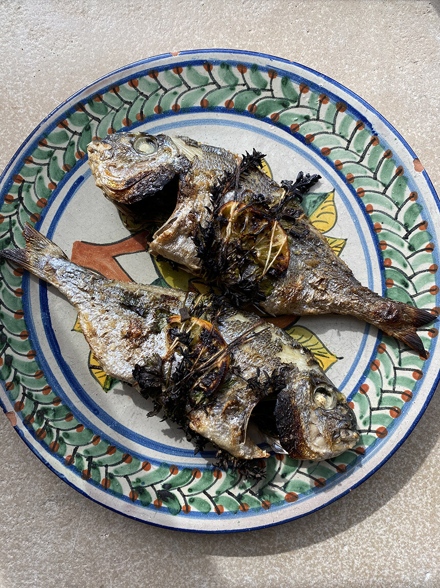 Grilled or Roasted Daurade Royale in Fresh Herbs for Dinner - Perfectly ...